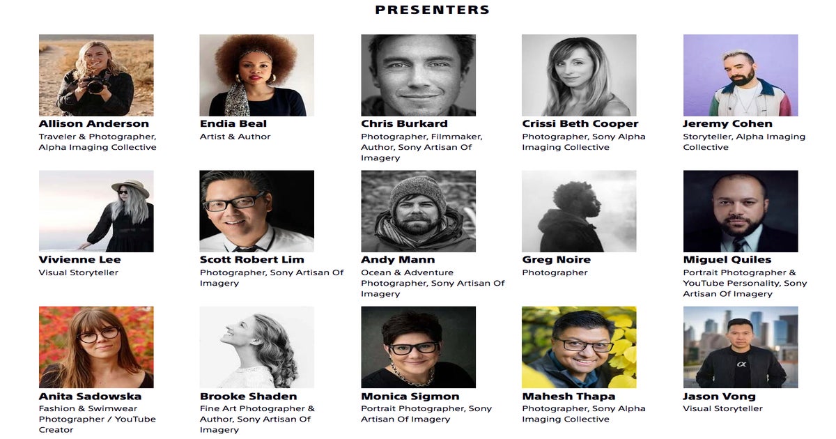 See Our Lineup Of Presenters For Creative Space Online Dec. 5! | Sony ...